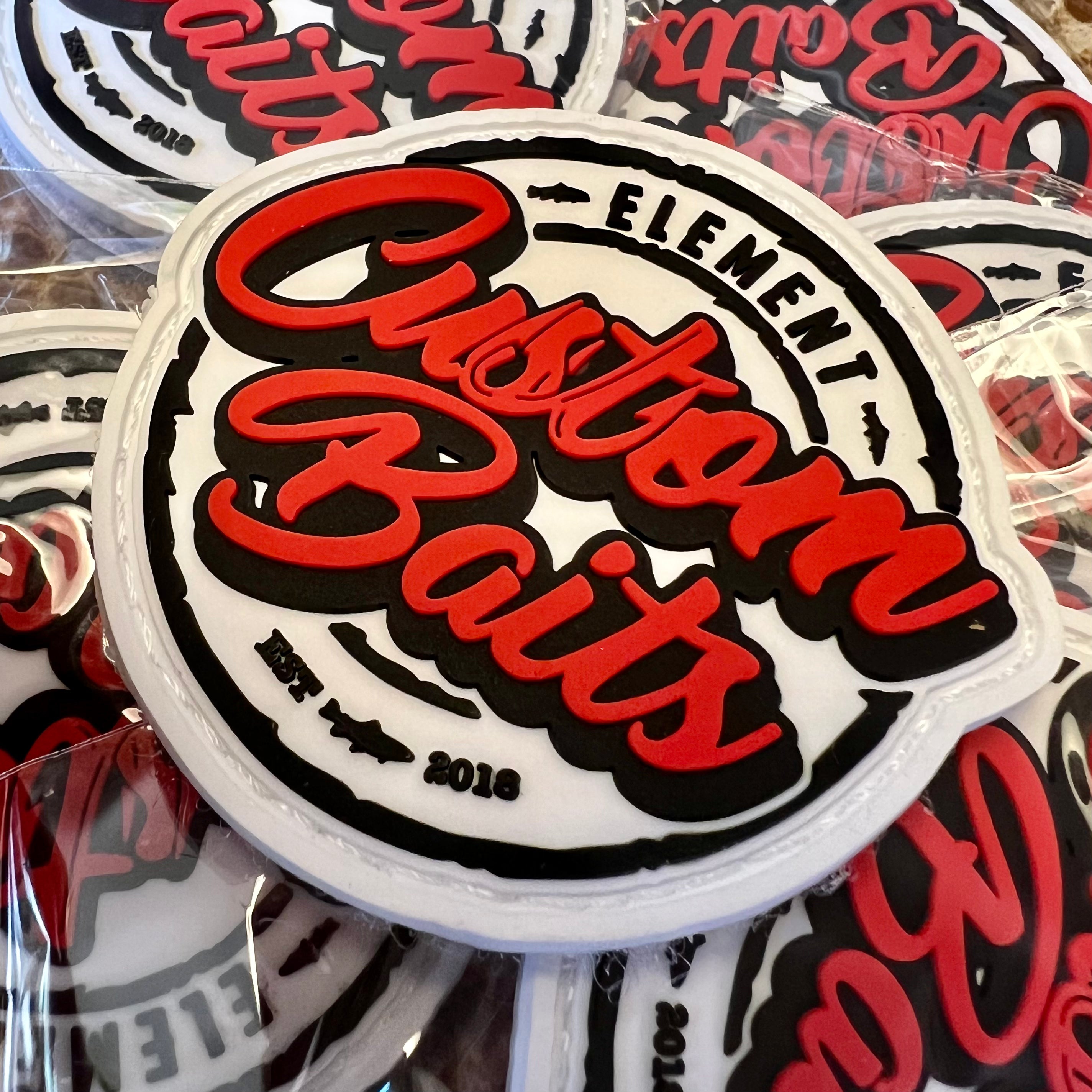 Rubber Logo Patch with Velcro – Element Custom Baits
